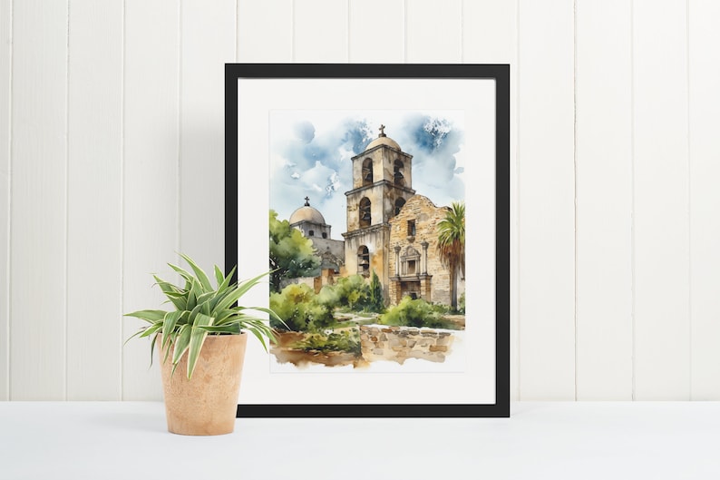 San Antonio Missions Art Print Historical Tribute Spanish - Etsy
