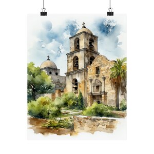San Antonio Missions Art Print Historical Tribute Spanish Colonial ...