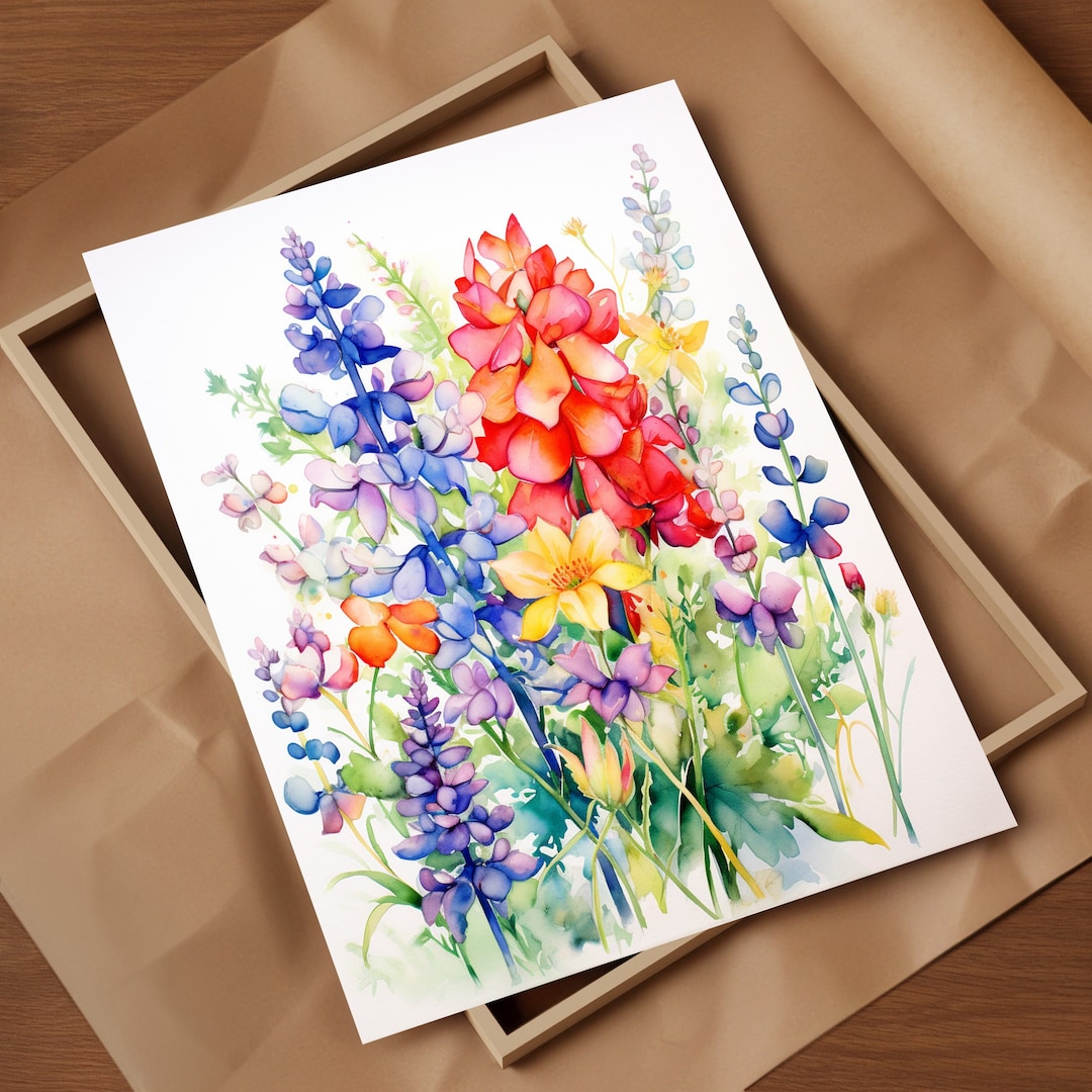 Willow City Wildflowers Texas Floral Watercolor Immerse Yourself in the ...