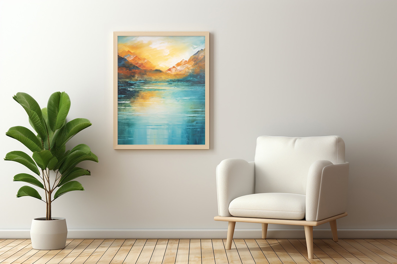 Mountain Lake Reflections Abstract Wall Art Print Captures Serenity of ...