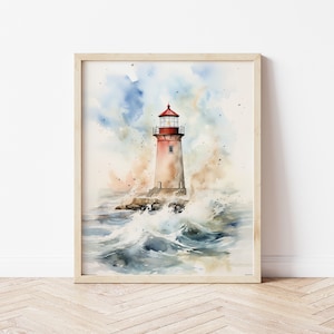 Great Lakes Lighthouse Serenade Michigan Art Print Illustrations of ...