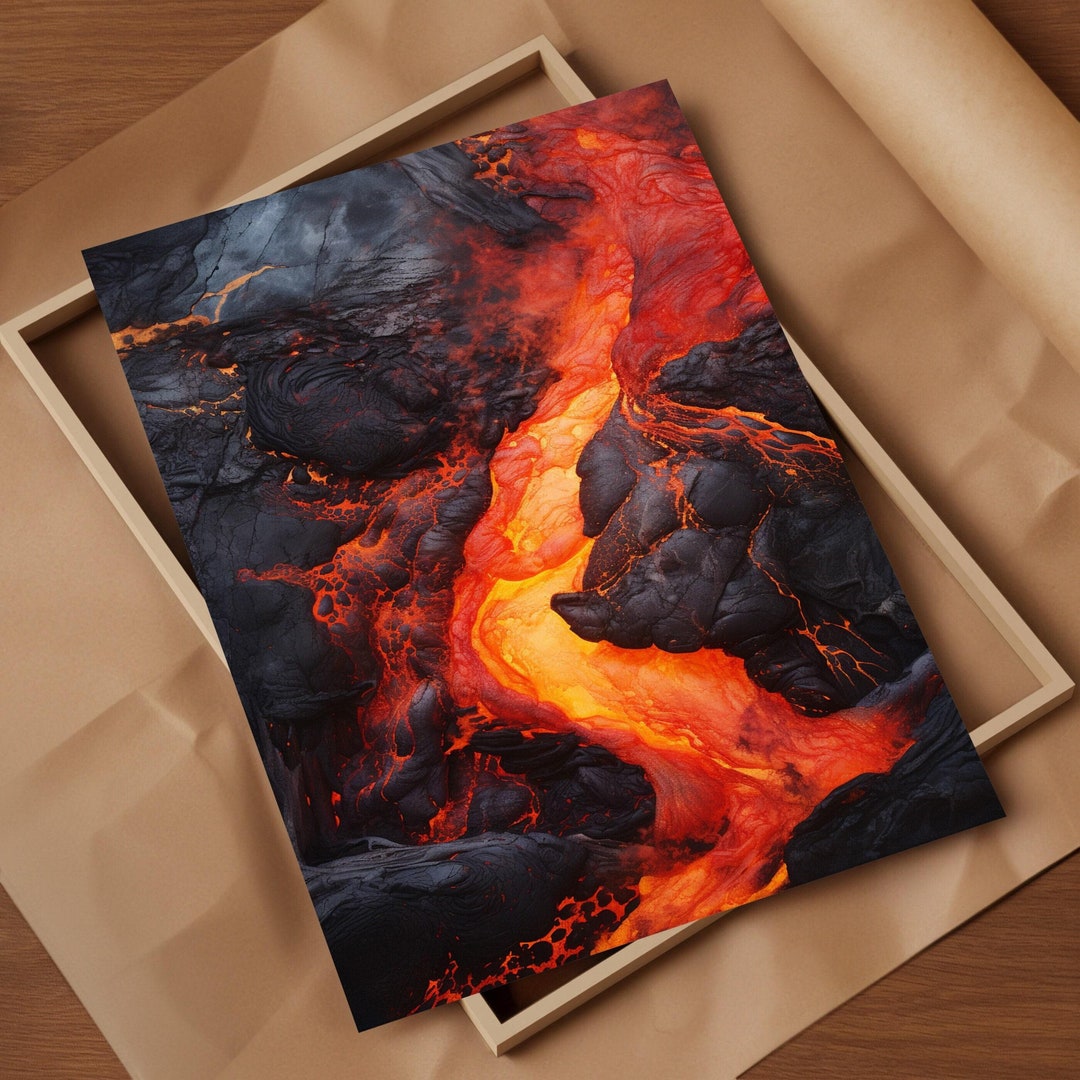 Mauna Loa Lava Flow Inspired Art Print Explore Dynamic Lava Flows ...