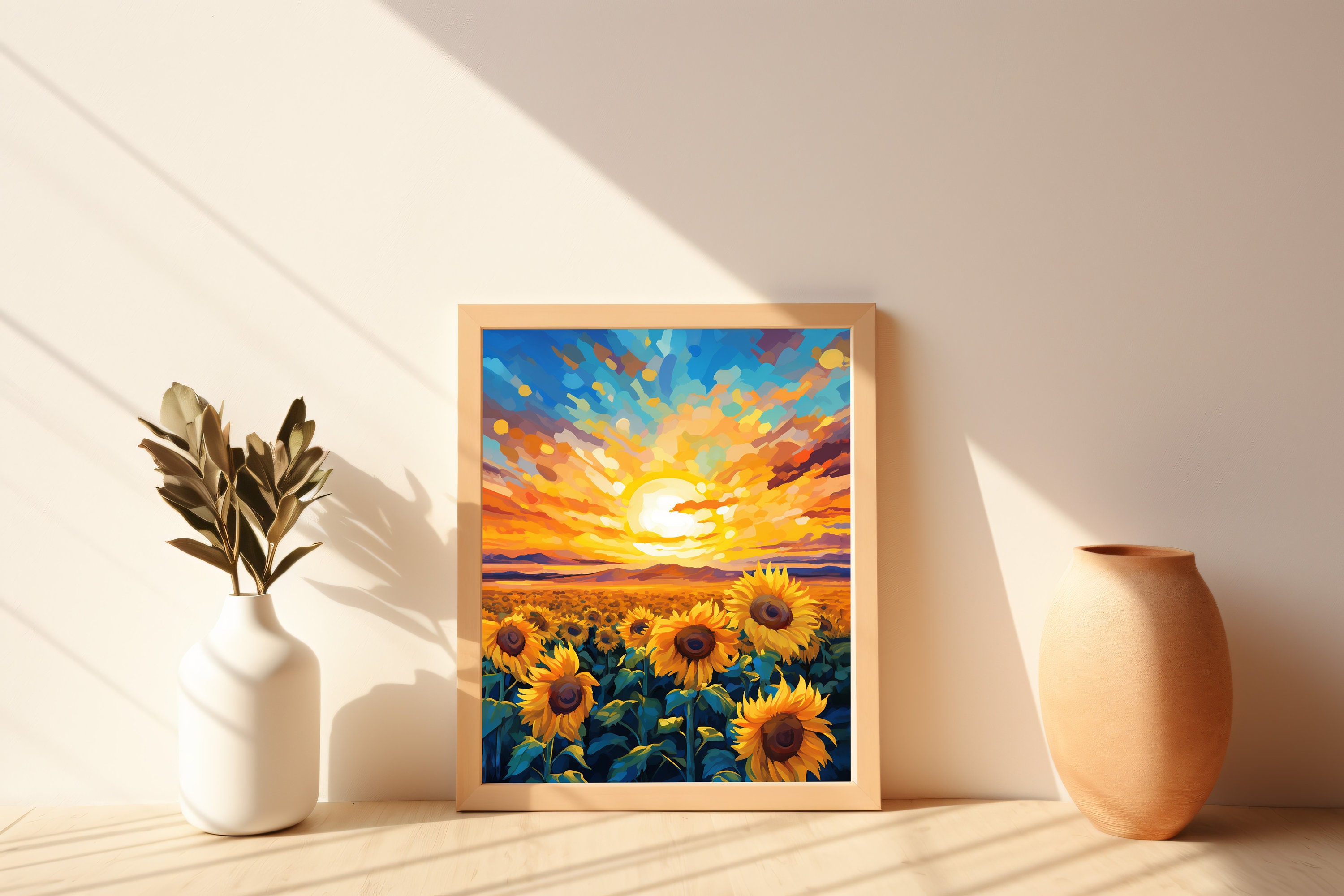 Sunflower State Sunset Kansas Prairie Chic Wall Art Print Experience ...