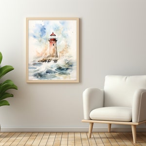 Great Lakes Lighthouse Serenade Michigan Art Print Illustrations of ...