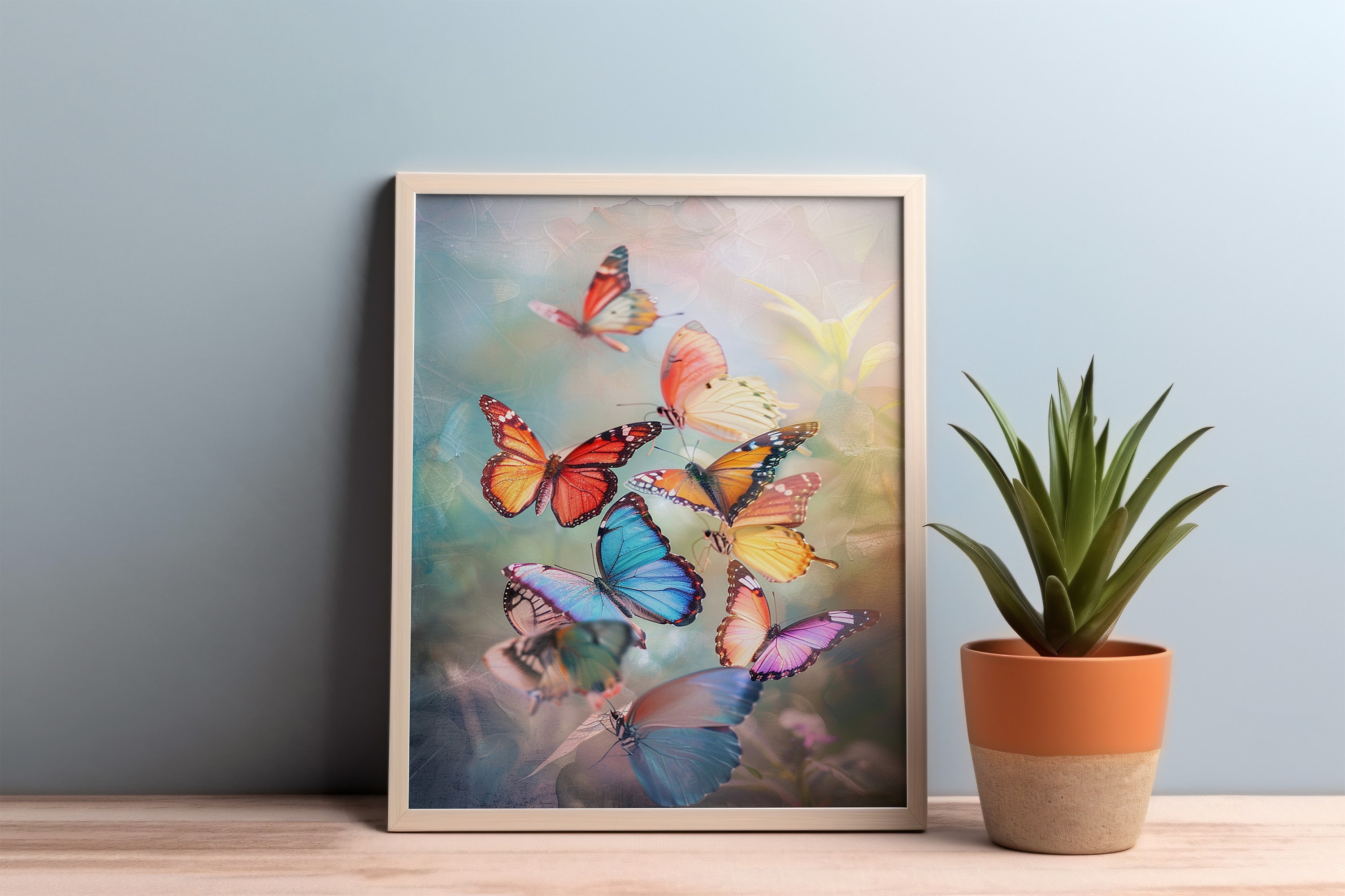 Bursting Pastel Butterfly Rio Grande Valley Texas Art Print Fluttering ...