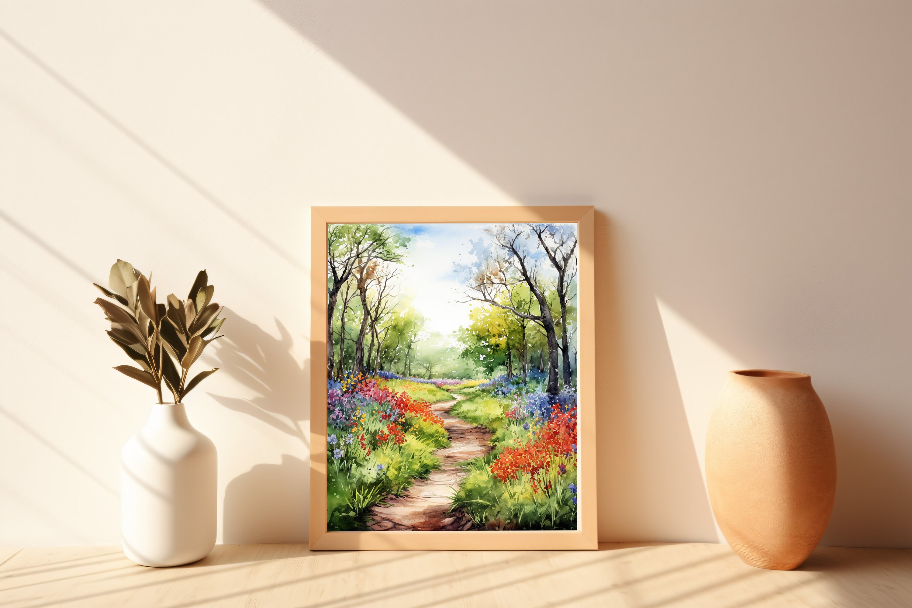 Willow City Loop in Spring Watercolor Art Print Revel in Vibrant Charm ...