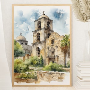 San Antonio Missions Art Print Historical Tribute Spanish Colonial ...