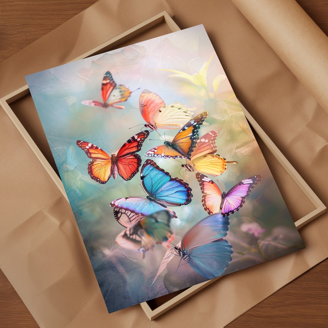 Bursting Pastel Butterfly Rio Grande Valley Texas Art Print Fluttering ...