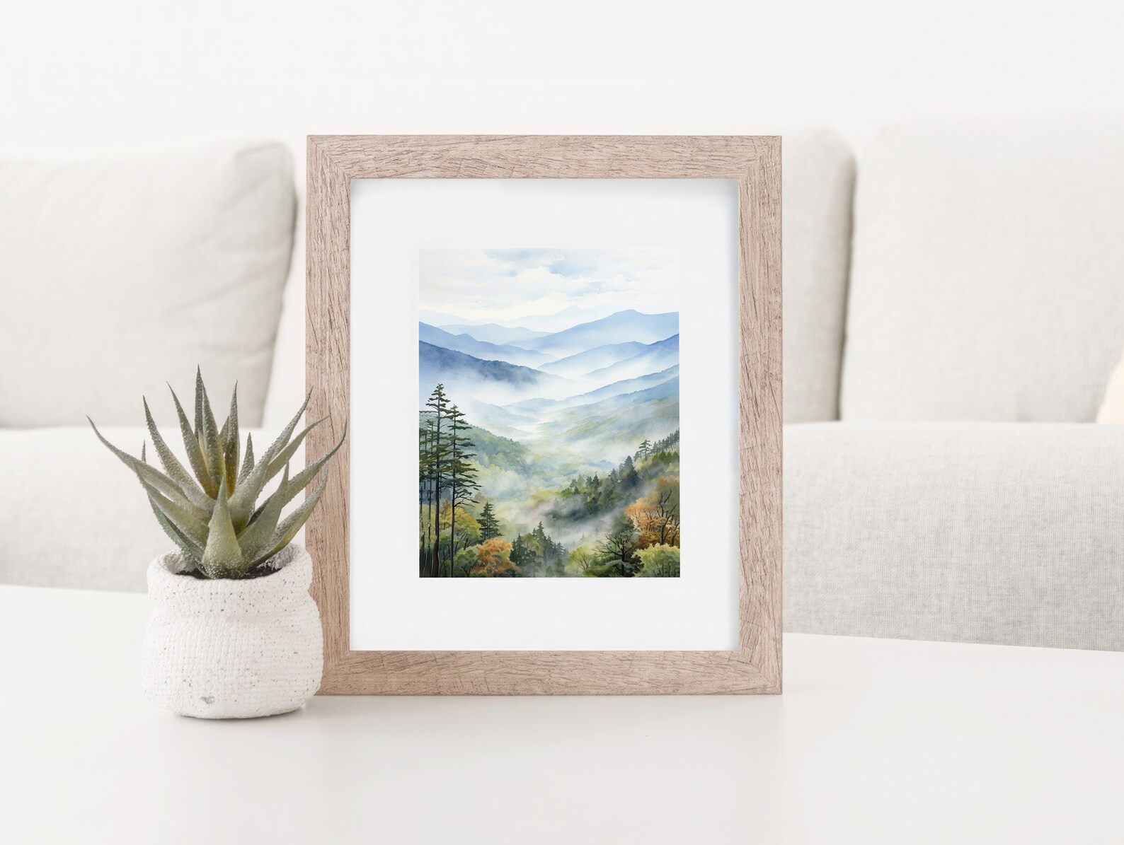 Smoky Mountains Watercolor Art Print Tennessee Blue Ridge Serenity ...
