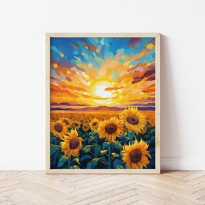 Sunflower State Sunset Kansas Prairie Chic Wall Art Print Experience ...