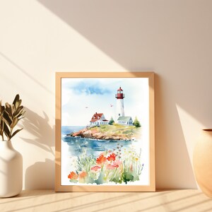 New England Coast Whimsy Watercolor Views Art Print Explore Whimsical ...