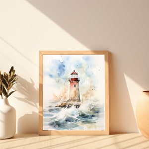Great Lakes Lighthouse Serenade Michigan Art Print Illustrations of ...