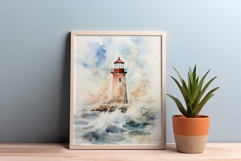Great Lakes Lighthouse Serenade Michigan Art Print Illustrations of ...