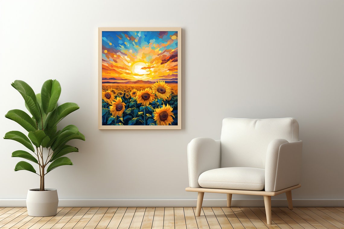 Sunflower State Sunset Kansas Prairie Chic Wall Art Print Experience ...