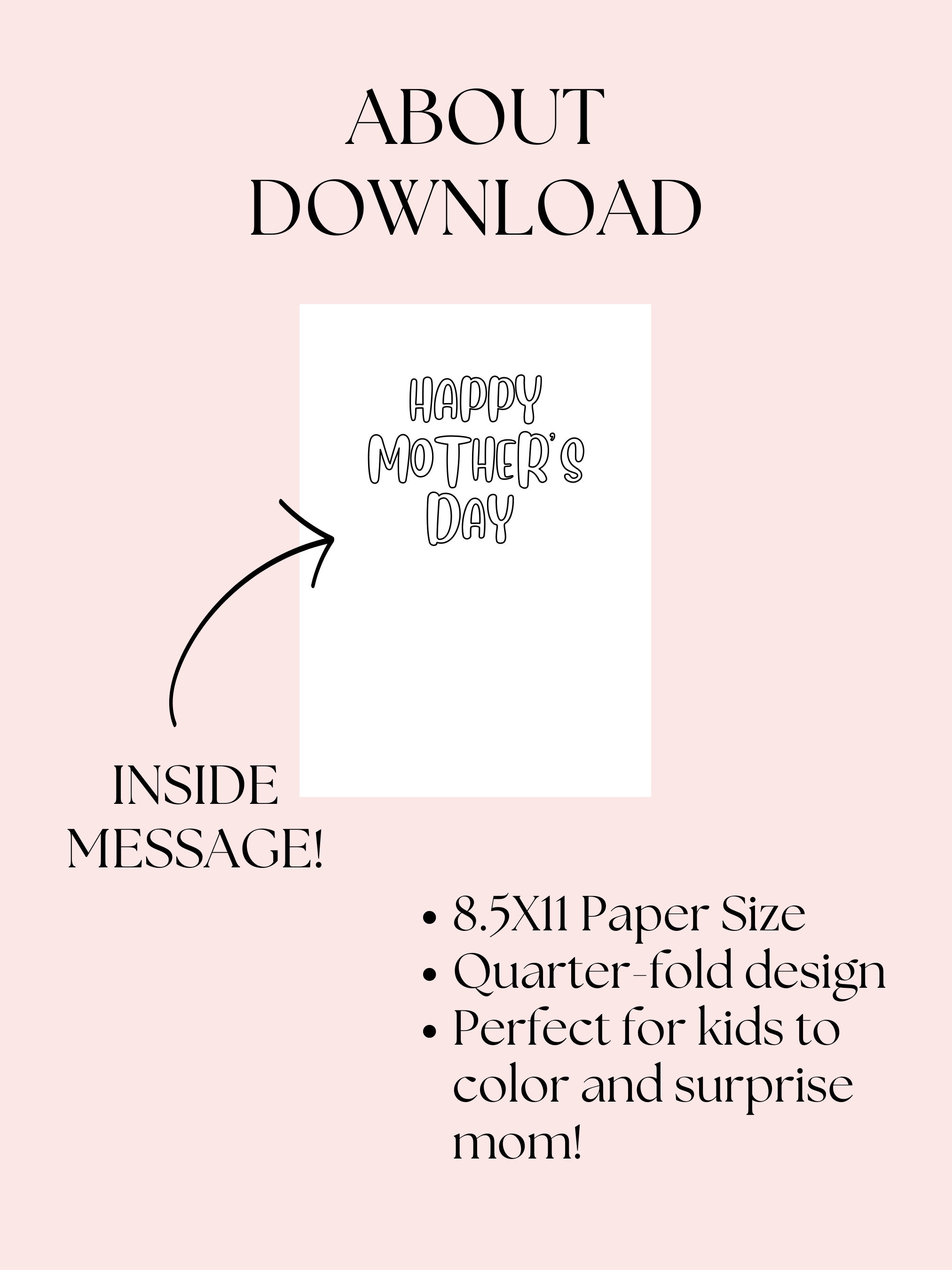 Printable Mother's Day Cards, Kid's Craft, Instant Download, Fun and ...