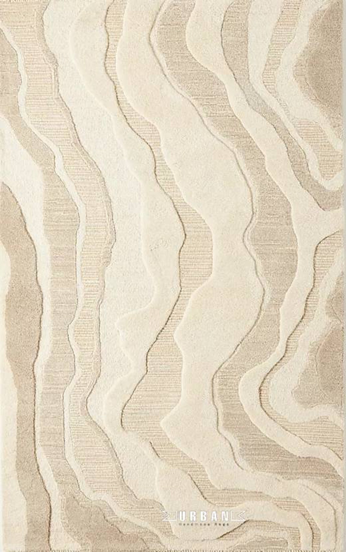 Ivory Beige Color Minimalist Modern Abstract Handmade Textured - Etsy