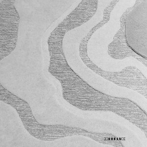 Ivory Beige Color Minimalist Modern Abstract Handmade Textured Woolen ...