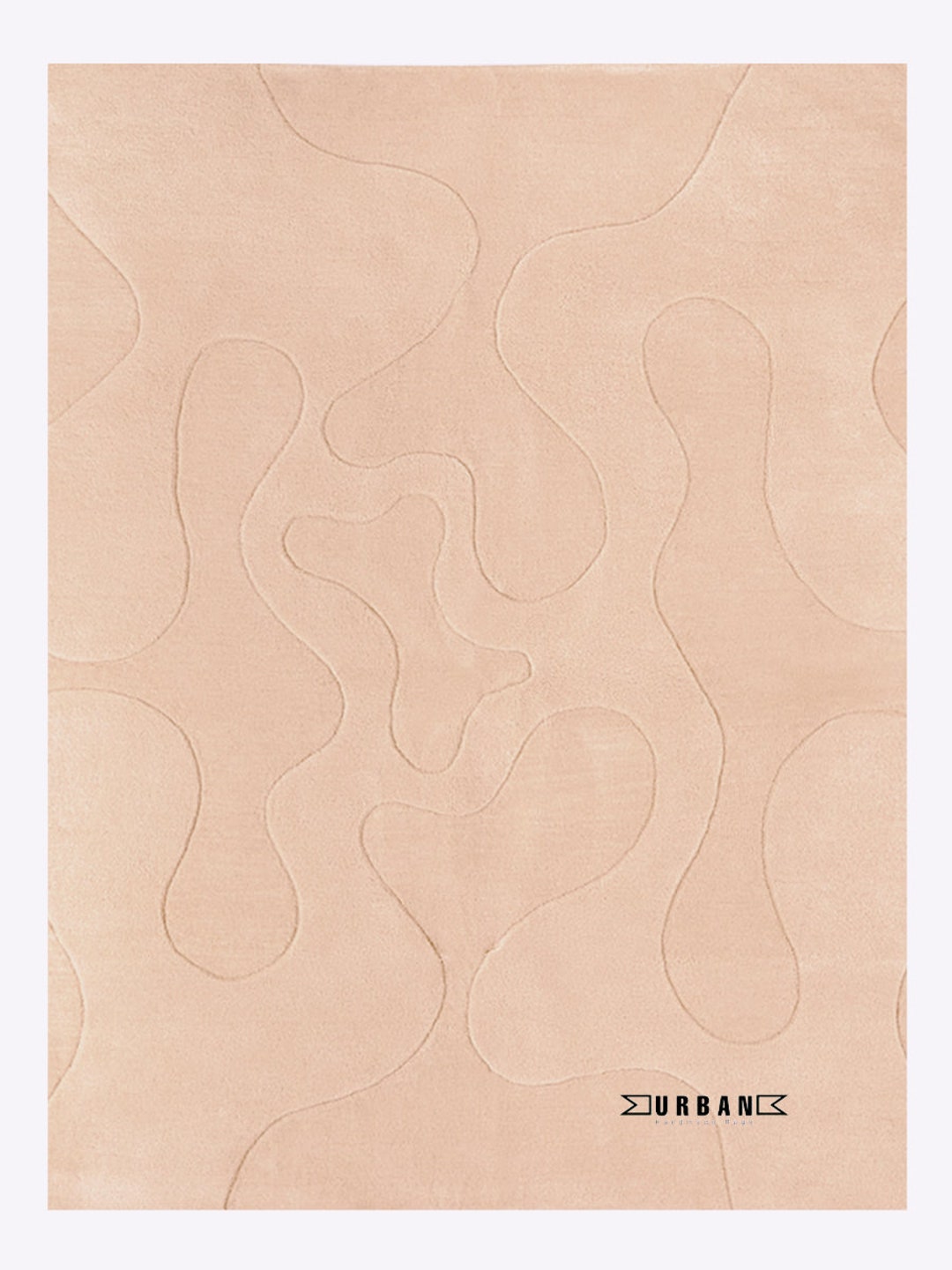 Beige White Peach Minimalist Modern Abstract Handmade Textured Woolen ...