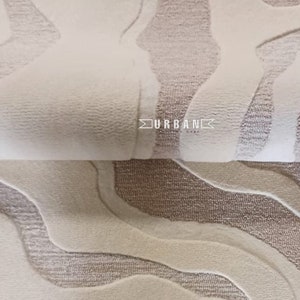 Minimalist Ivory Beige Textured Round Modern Abstract Handmade Woolen ...