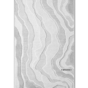 Ivory Beige Color Minimalist Modern Abstract Handmade Textured Woolen ...