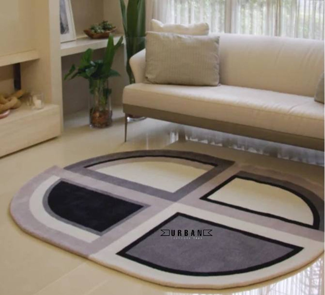 Modern Abstract Irregular Odd Shape Handmade Woolen Designer Tufted ...