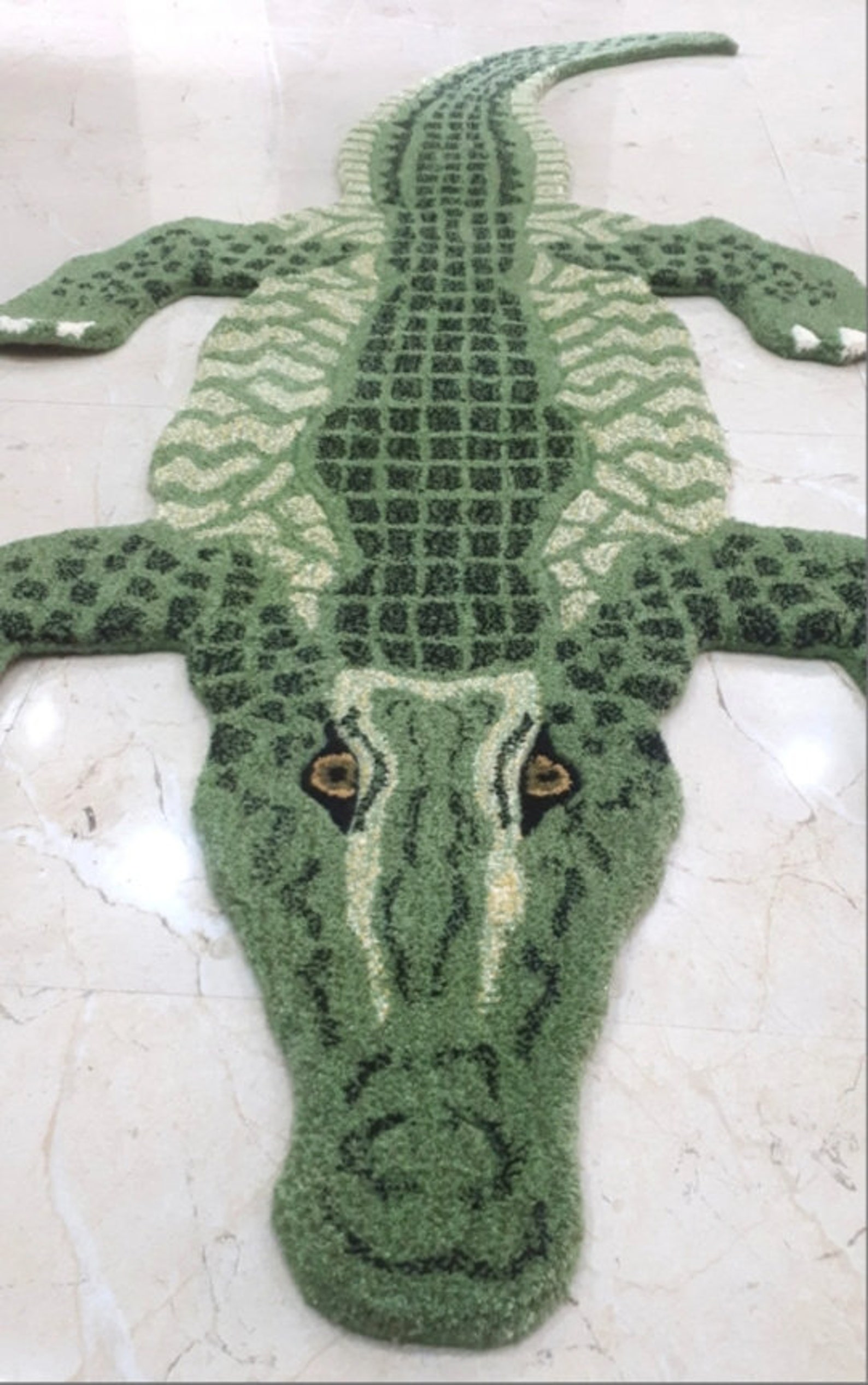 Handmade Tufted Crocodile Shape Wool Rug for Kids Room Living - Etsy