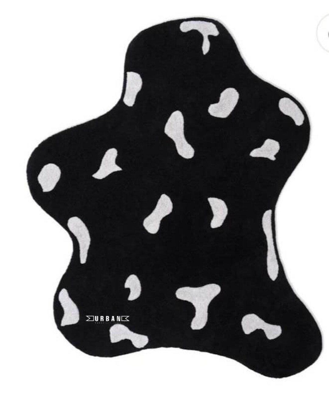 Black & White Modern Abstract Irregular Odd Shape Unique Handmade ...