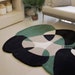 Modern Abstract Green Irregular Shape Woolen Hand Tufted Designer Area ...
