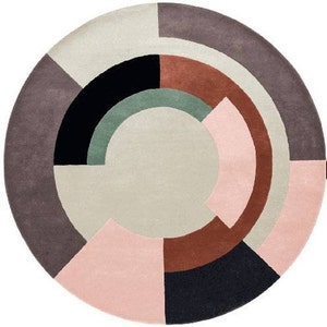 Modern Abstract Colorful Round Rug Handmade Tufted 100% Woolen Rug for ...