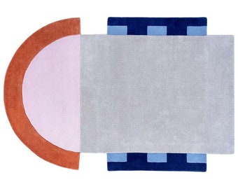 Modern Abstract Irregular Odd Shape Handmade Woolen Designer Tufted ...