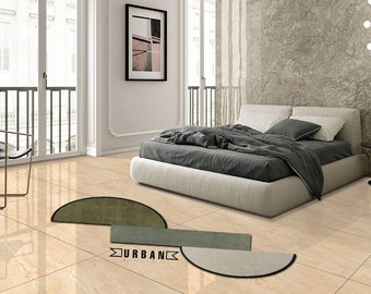 Modern Abstract Green Irregular Shape Woolen Hand Tufted Designer Area ...