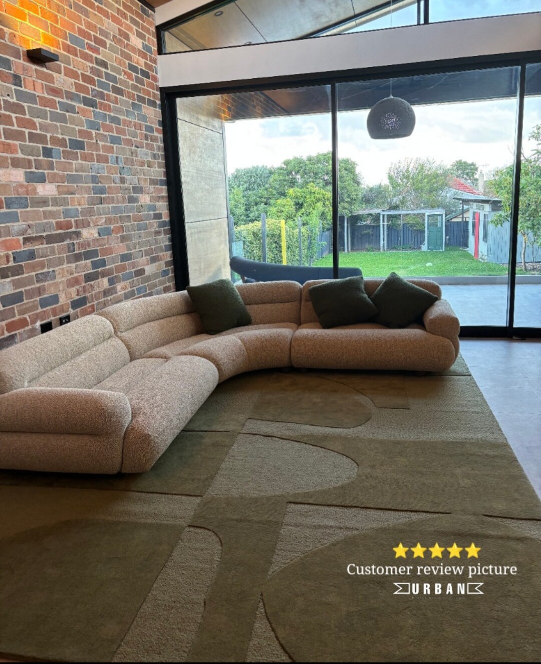 Olive Green Minimalist Modern Abstract Handmade Loop-cut Textured ...