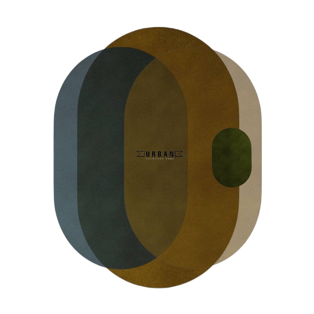 Ultra Modern Dark Oval Shape Handmade Abstract Woolen Designer Soft ...