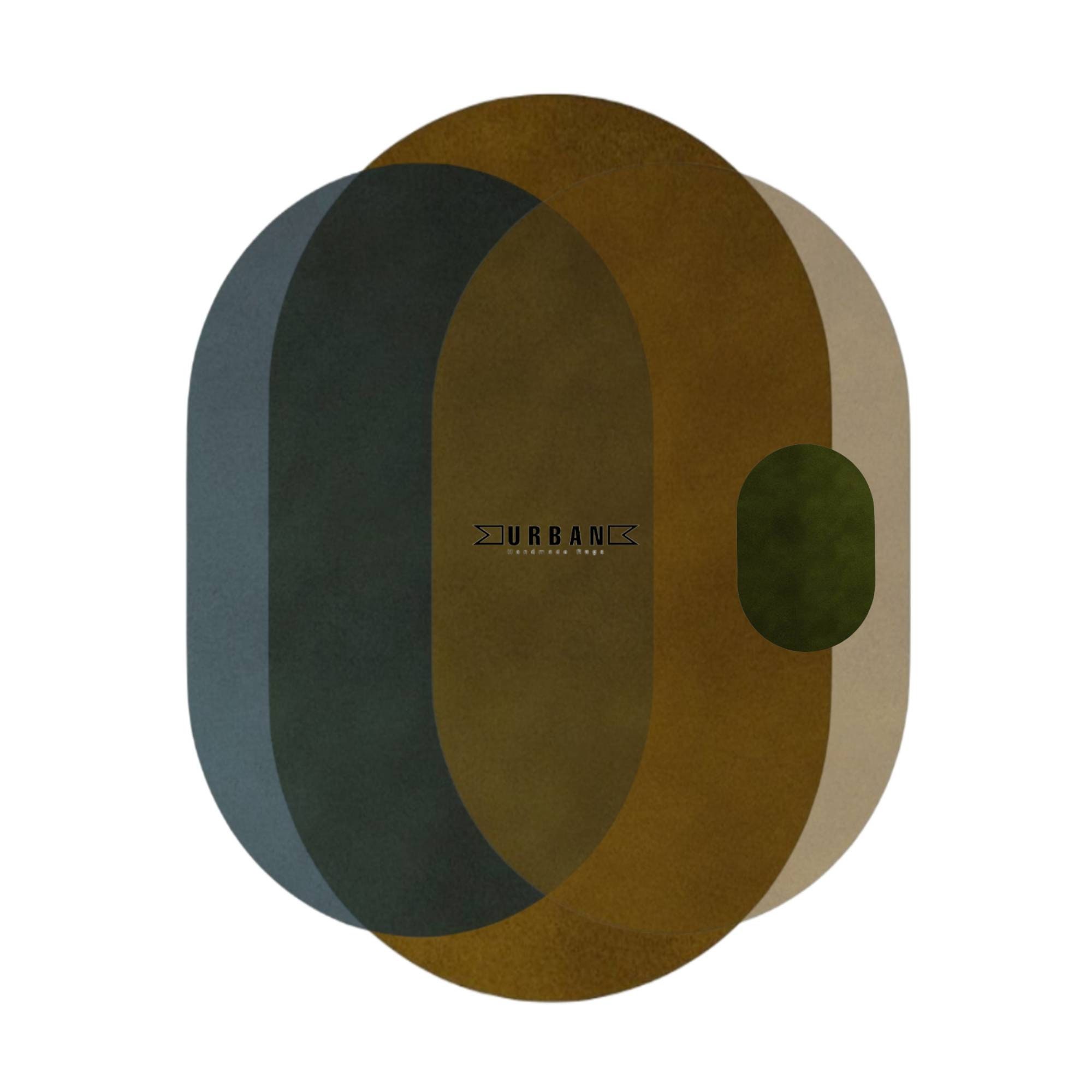 Ultra Modern Dark Oval Shape Handmade Abstract Woolen Designer Soft ...