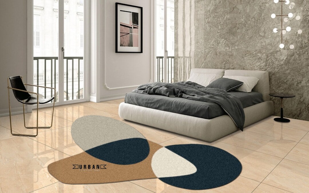 Modern Abstract Irregular Odd Shape Unique Handmade Contemporary Woolen ...