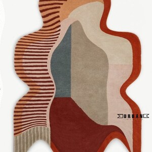 Modern Abstract Irregular Unique Organic Shape Handmade Woolen Designer ...