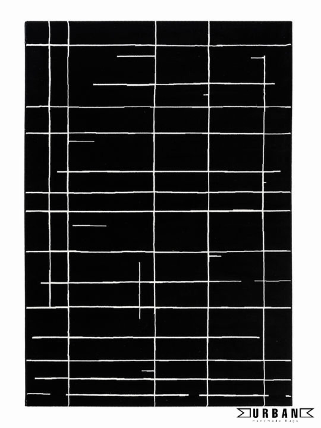 Black & White Premium Finish Handmade Modern Abstract Woolen ...