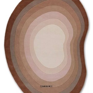 Monochromatic Modern Abstract Irregular Kidney Shape Woolen Hand Tufted ...