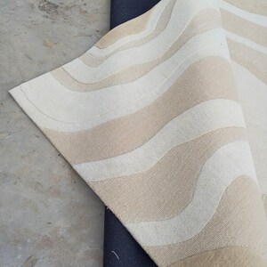 Ivory Beige Color Minimalist Modern Abstract Handmade Textured Woolen ...