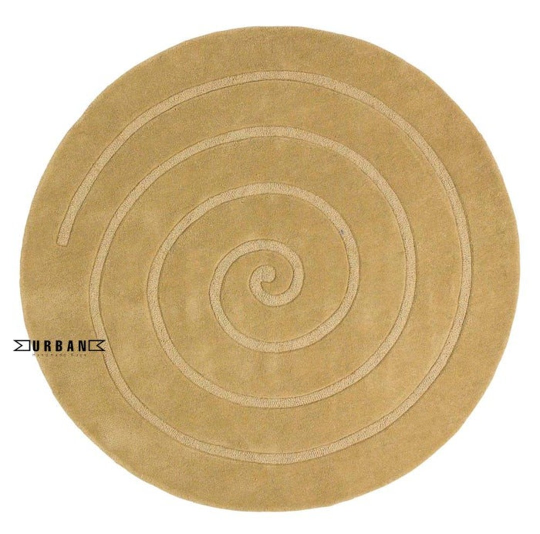 Premium Quality Modern Abstract Solid Color Round Rug Handmade Tufted ...