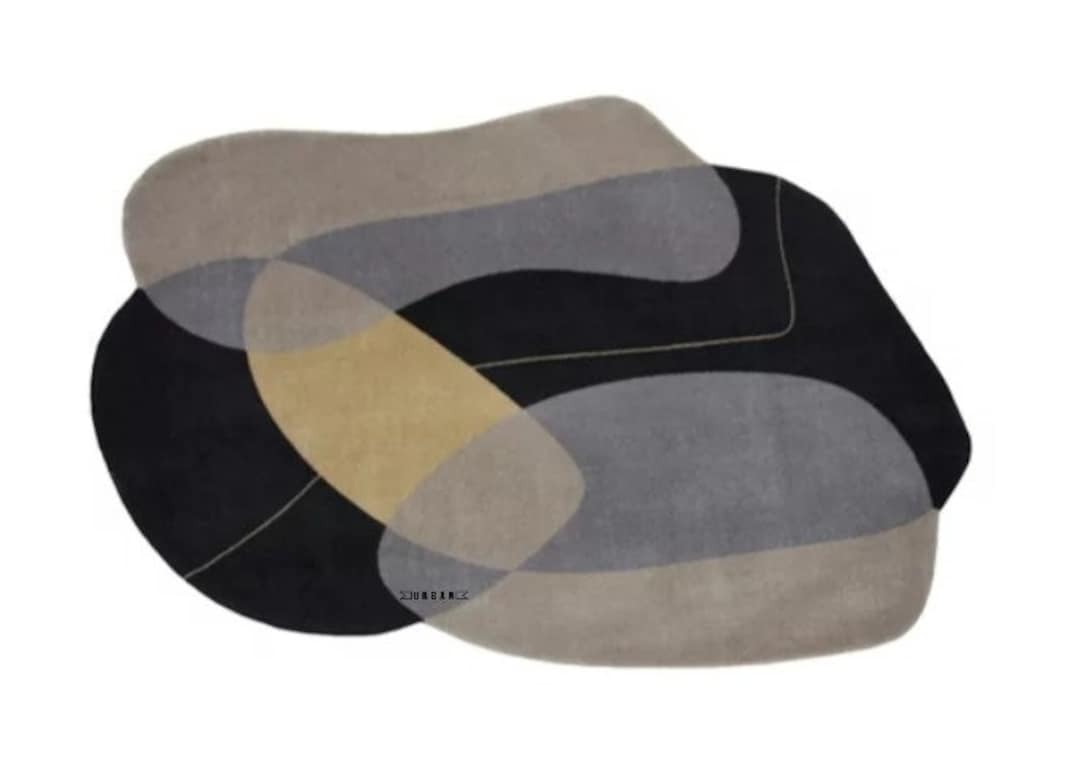 Modern Abstract Irregular Odd Shape Handmade Woolen Designer Tufted ...
