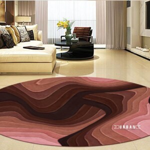 Monochromatic Melted Round Modern Abstract Handmade Designer Woollen ...