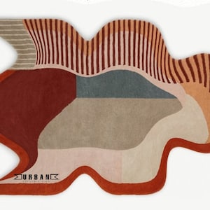 Modern Abstract Irregular Unique Organic Shape Handmade Woolen Designer ...