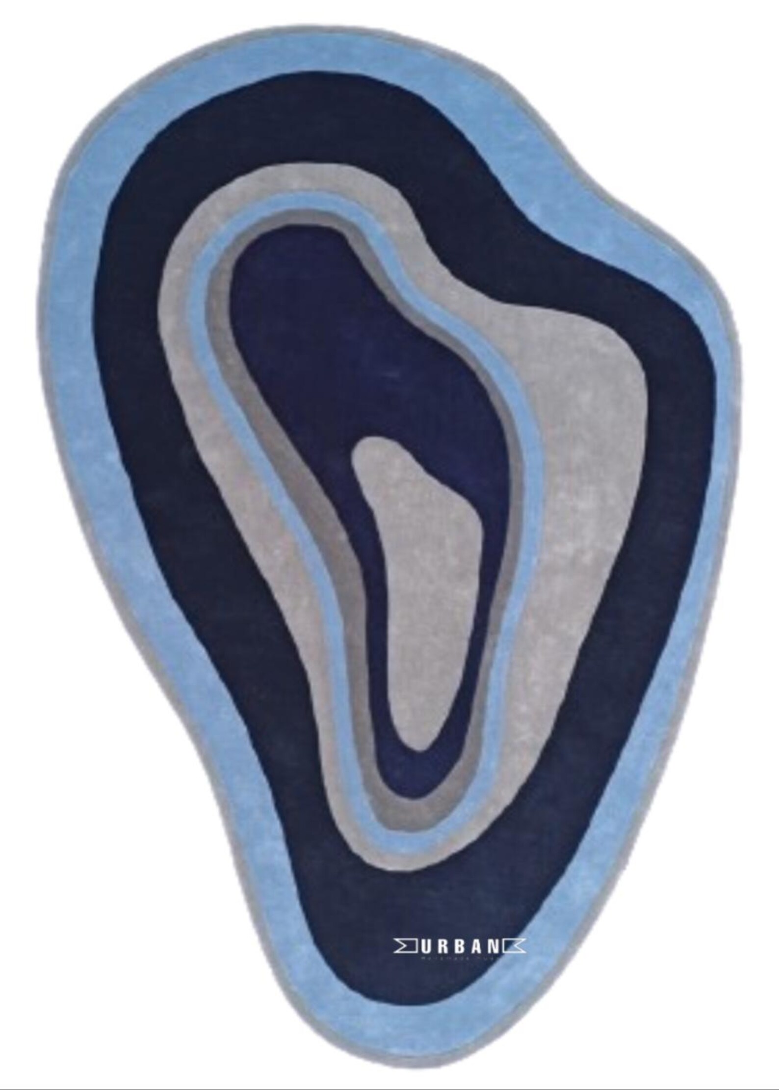 Modern Abstract Blue Irregular Odd Shape Unique Handmade Designer ...
