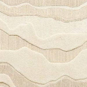 Minimalist Ivory Beige Textured Round Modern Abstract Handmade Woolen ...