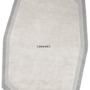 Minimalist Grey Modern Abstract Irregular Shape Woolen Handmade Tufted ...