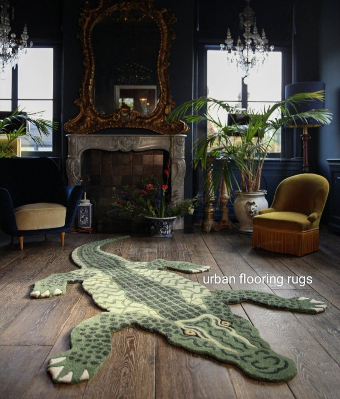 Handmade Tufted Crocodile Shape Wool Rug for Kids Room Living - Etsy