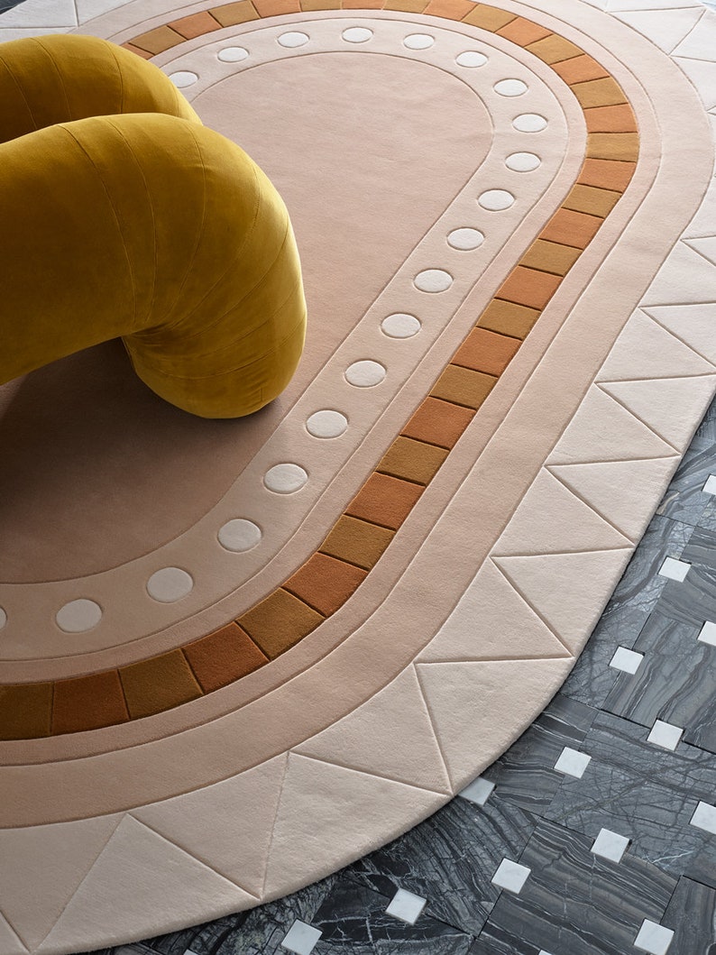 Minimalist Modern Abstract Ovel Shape Woolen Hand Tufted - Etsy