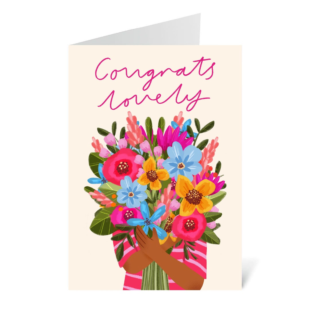 Congratulations 'cograts Lovely' Greetings Card, Congrats Card, Friends ...