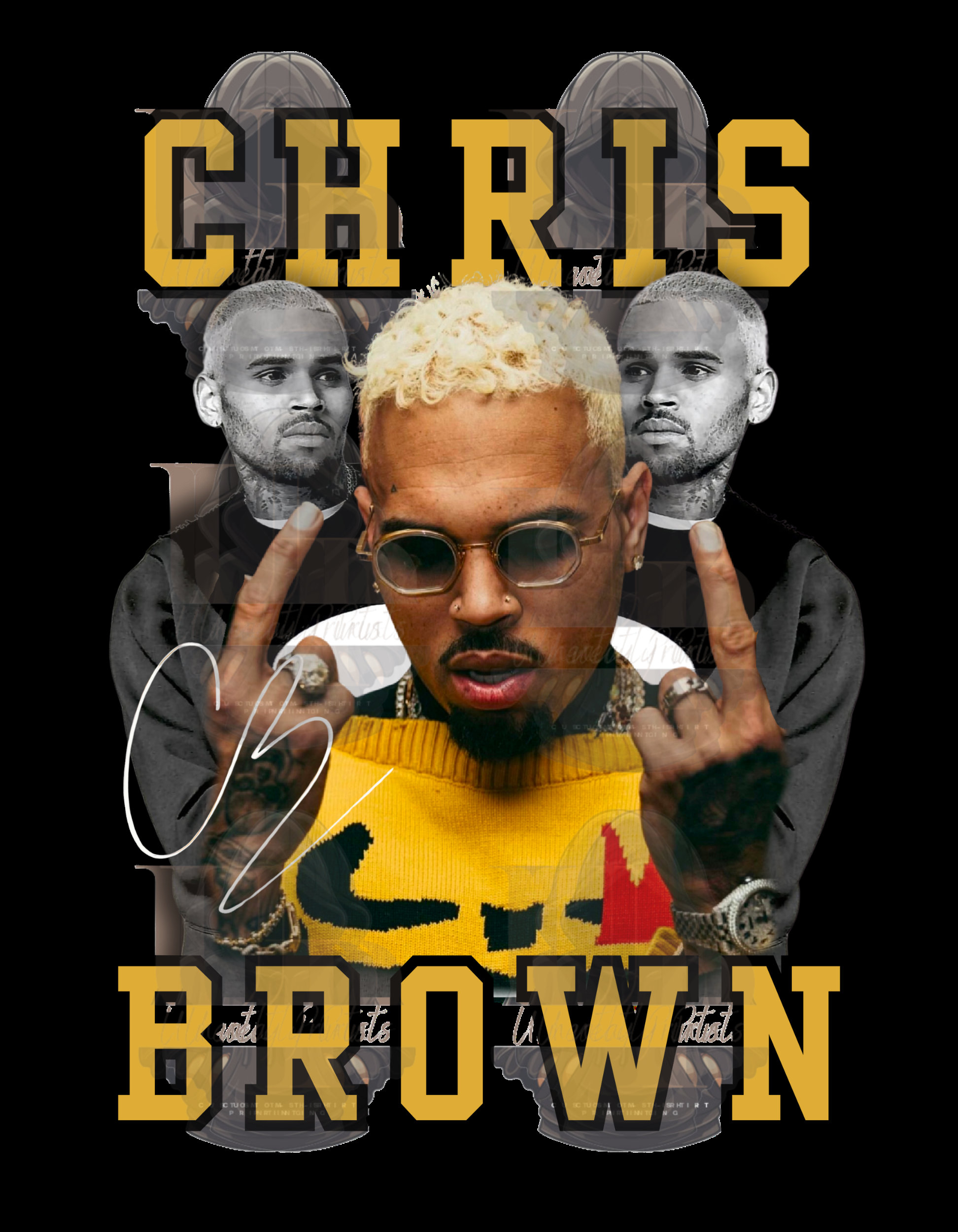CHRIS BROWN Bundle Designs PNG 2 Styles - Etsy